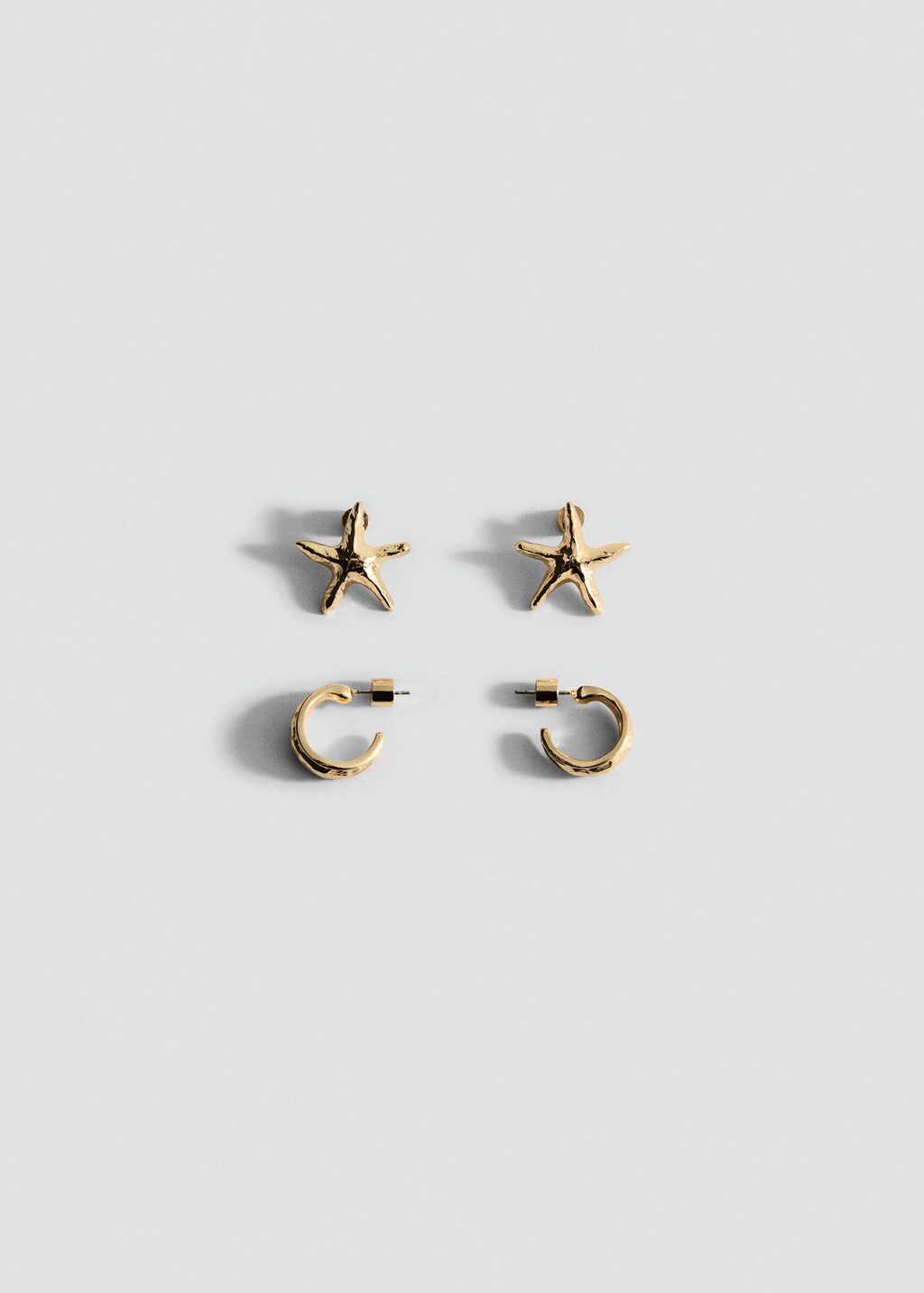 Set of combined textured earrings - Women | MANGO Vietnam