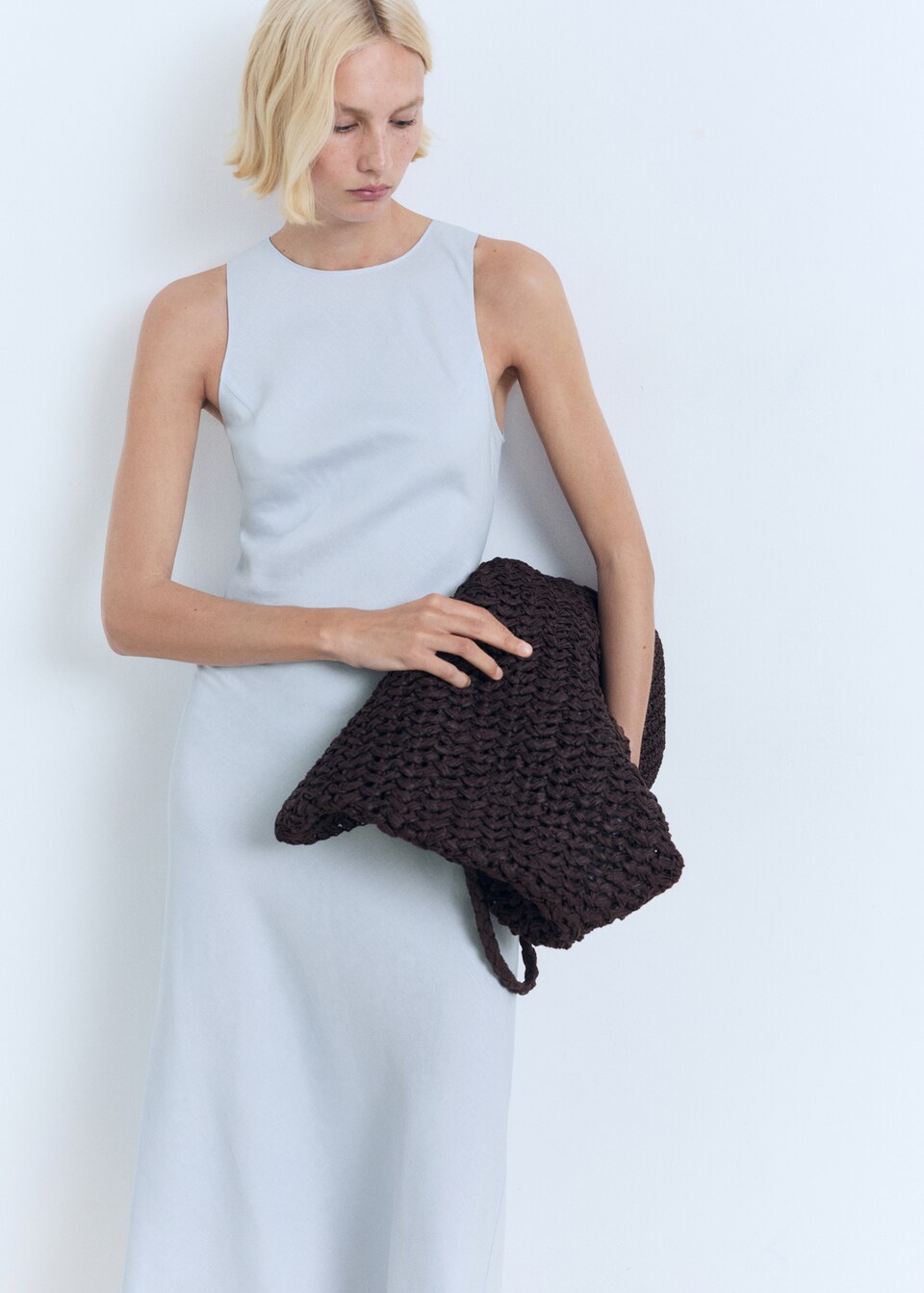 Midi-Kleid aus Leinen - Damen | MANGO Deutschland