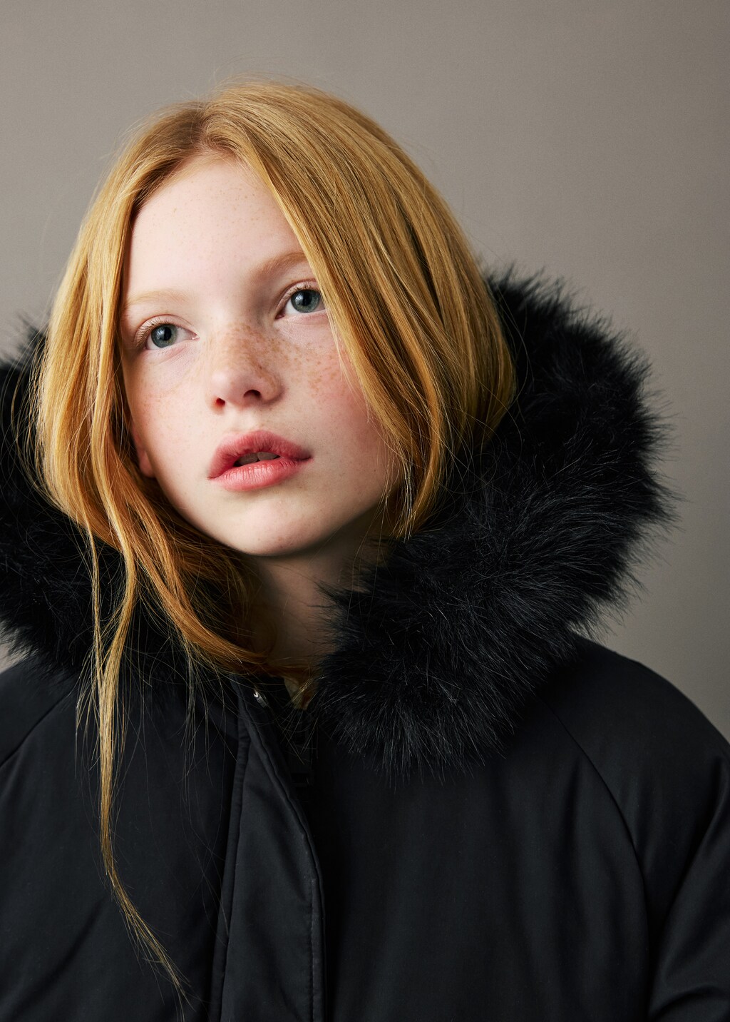 Anorak with shearling-effect hood - Kids | MANGO USA