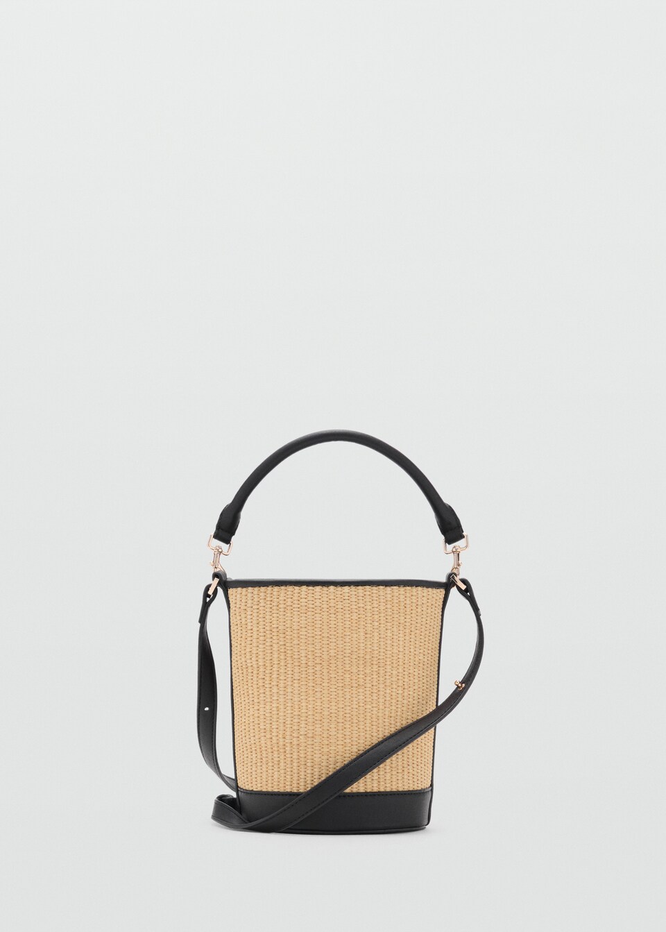 Small raffia bucket bag - Women | MANGO United Kingdom