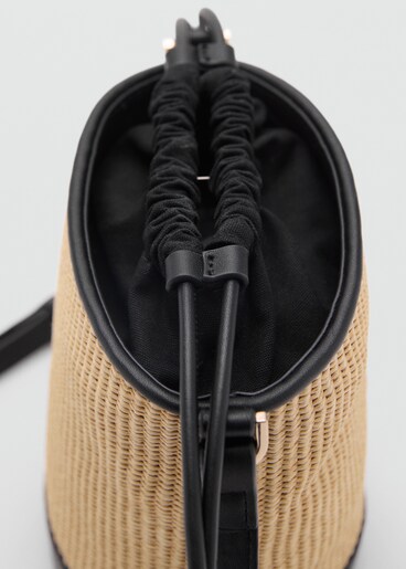 Small raffia bucket bag - Women | MANGO United Kingdom