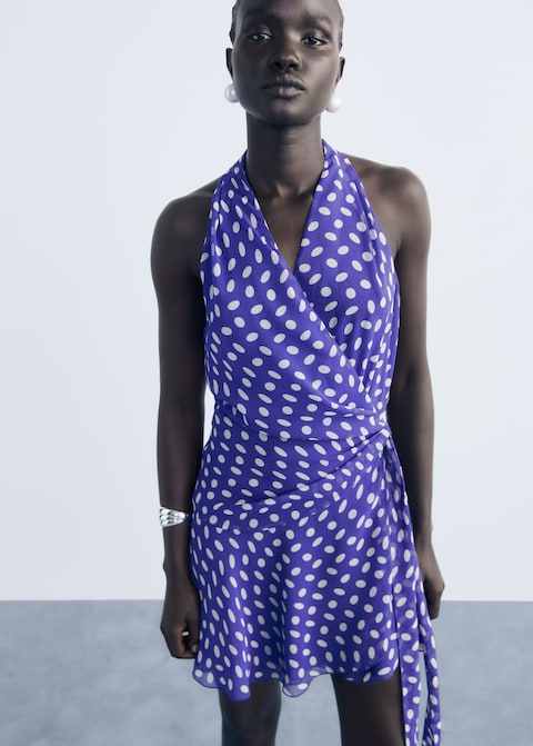 Dots wrap dress - Women | MANGO Singapore