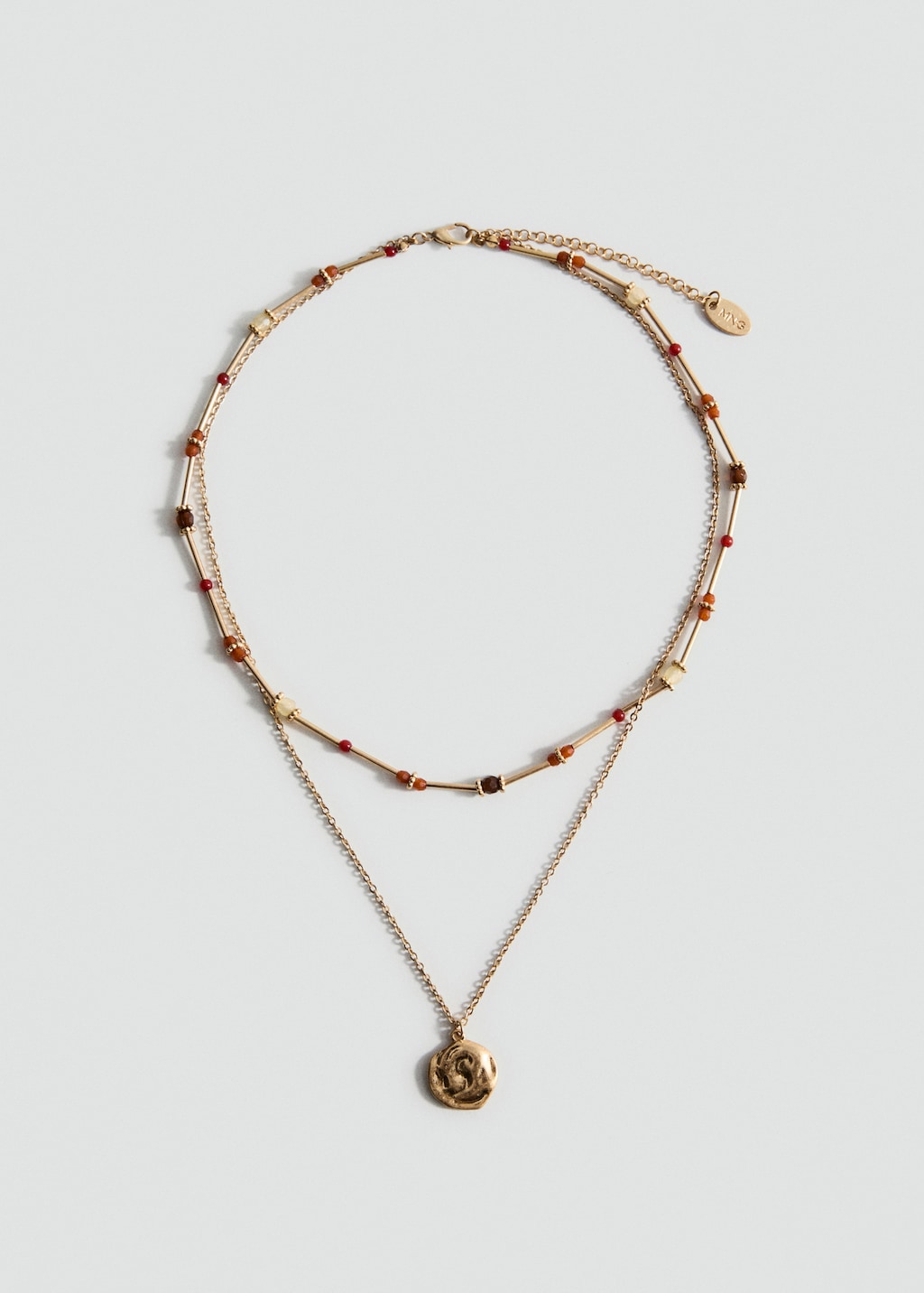 Collier à double pendentif combiné - Femme | MANGO Maroc Collier à double pendentif combiné - Femme | MANGO Maroc