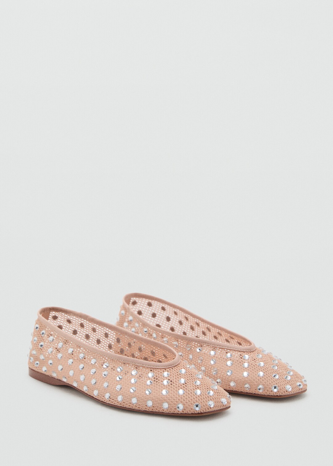 Mesh rhinestone ballet flats - Women | MANGO USA