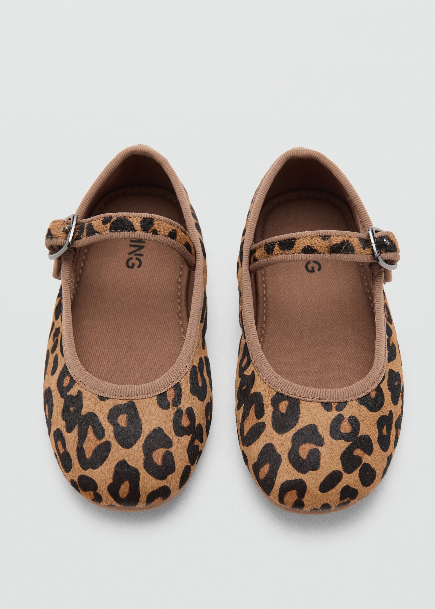 Leopard-print leather ballerinas - Kids | MANGO USA