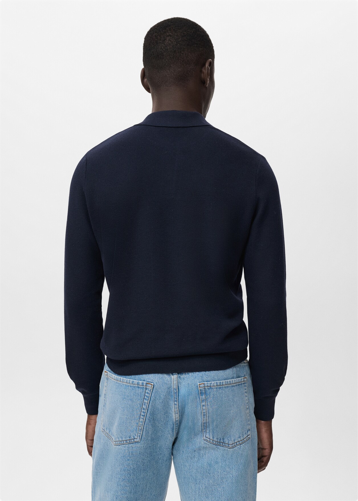 Micro-structured cotton polo shirt - Men | MANGO USA