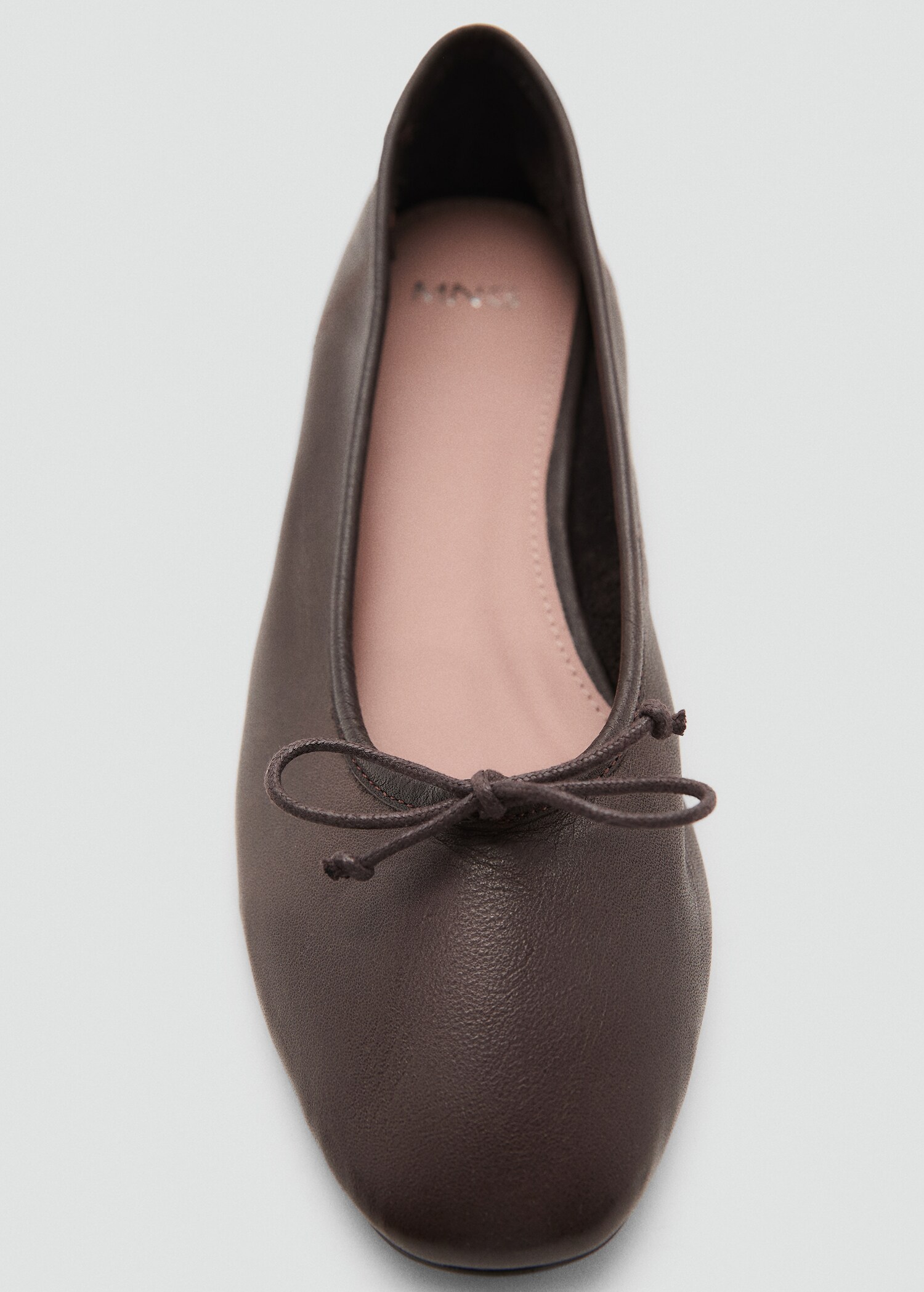 Leather ballet flats with bow - Women | MANGO USA