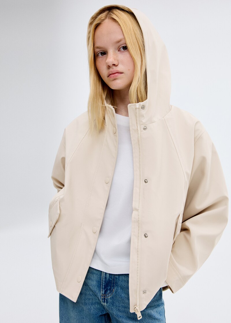 Raincoat hooded jacket - Kids | MANGO USA