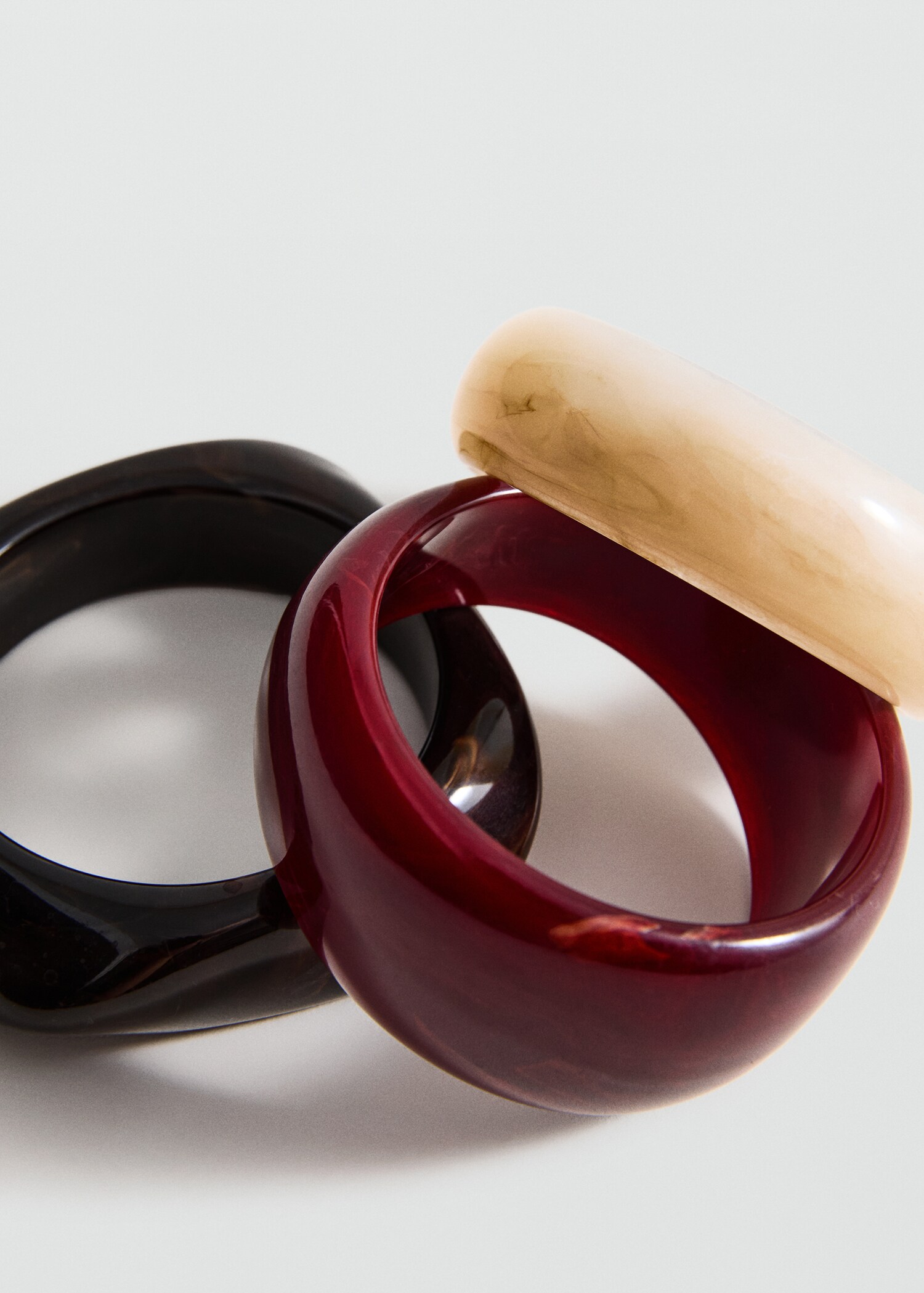 Set of 3 combined volume maxi bracelets - Women | MANGO USA