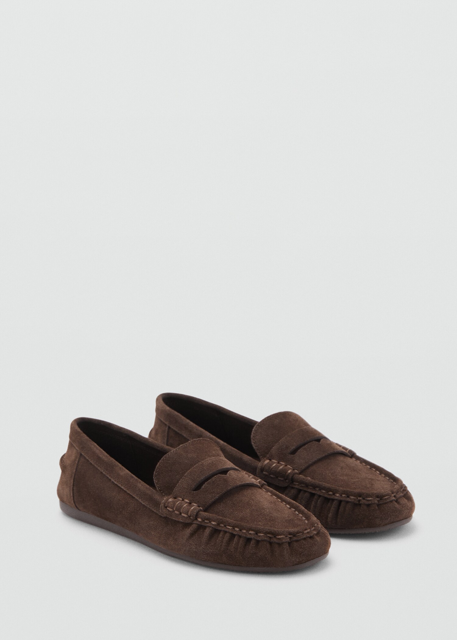 Suede penny loafers - Women | MANGO USA