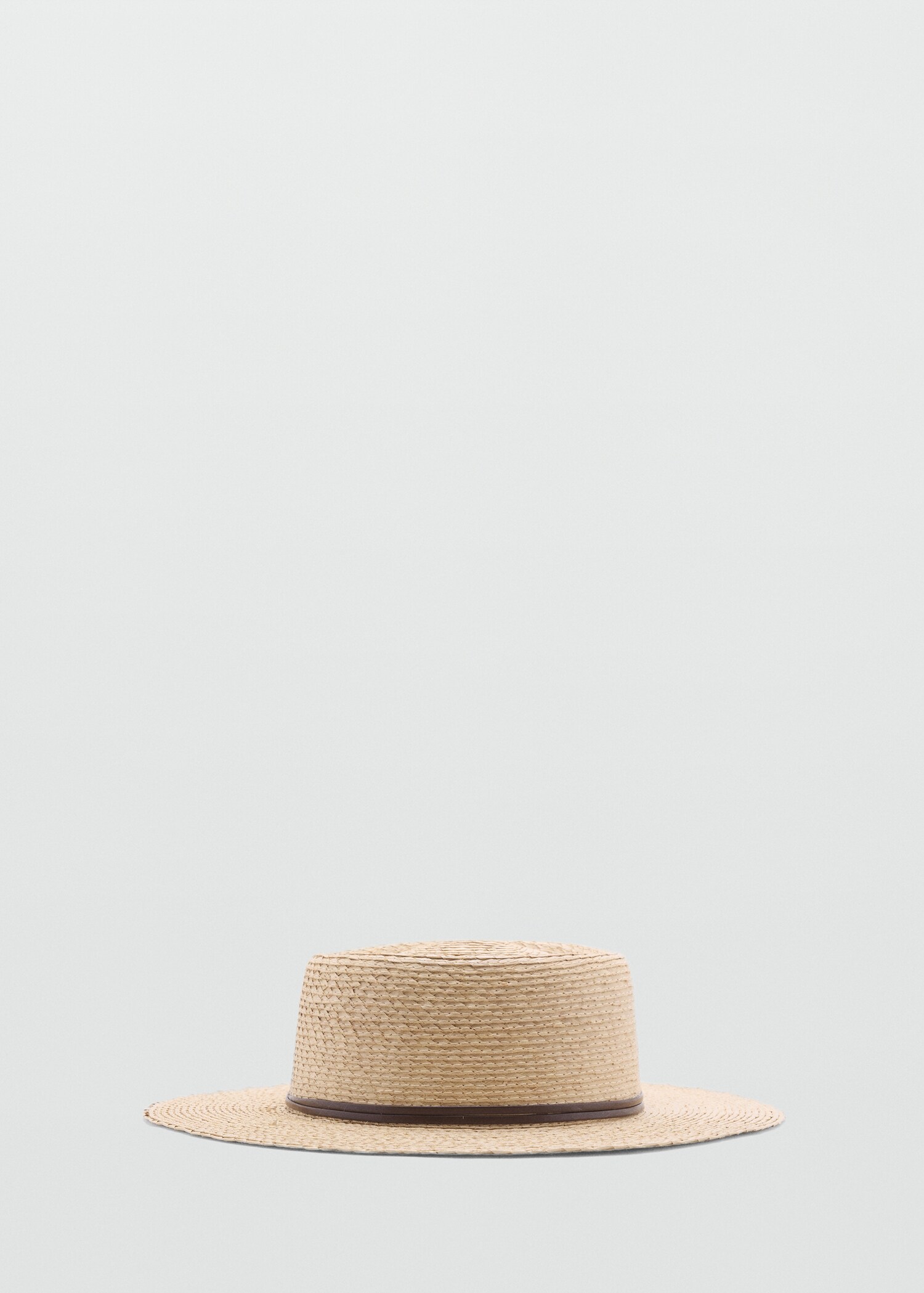 Natural fiber hat with contrasting ribbon - Women | MANGO USA