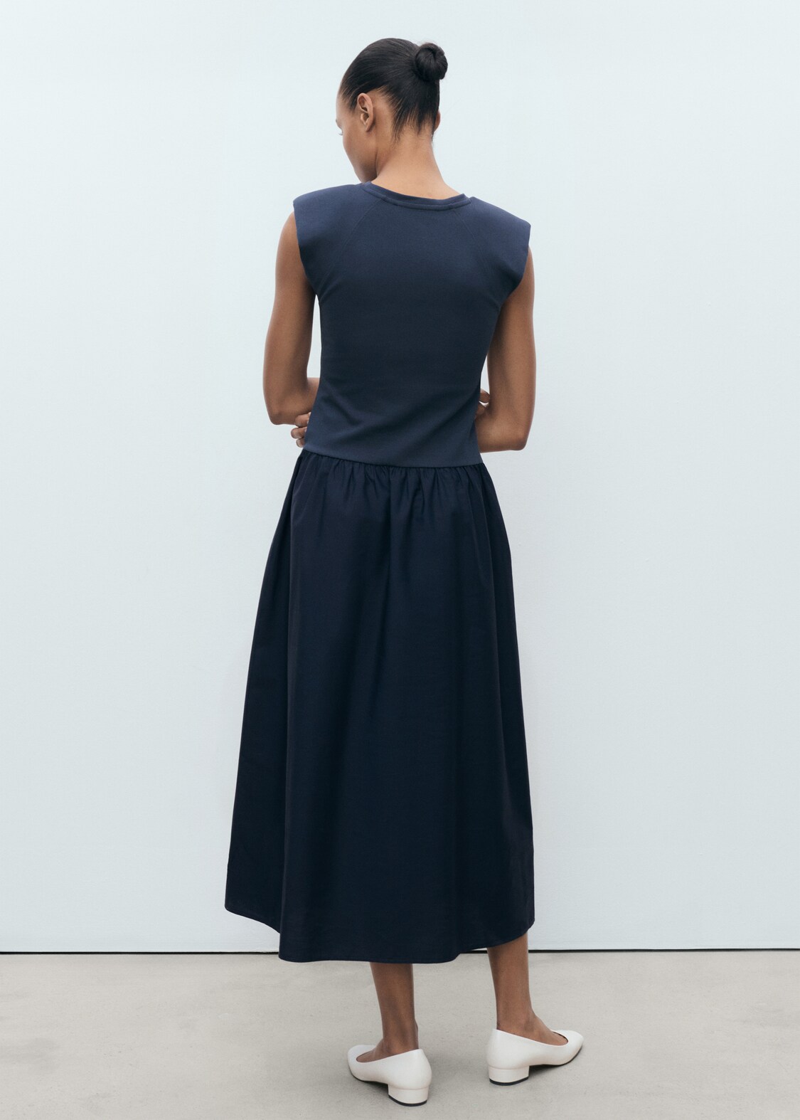 Combined fabric midi-dress - Women | MNG Australia