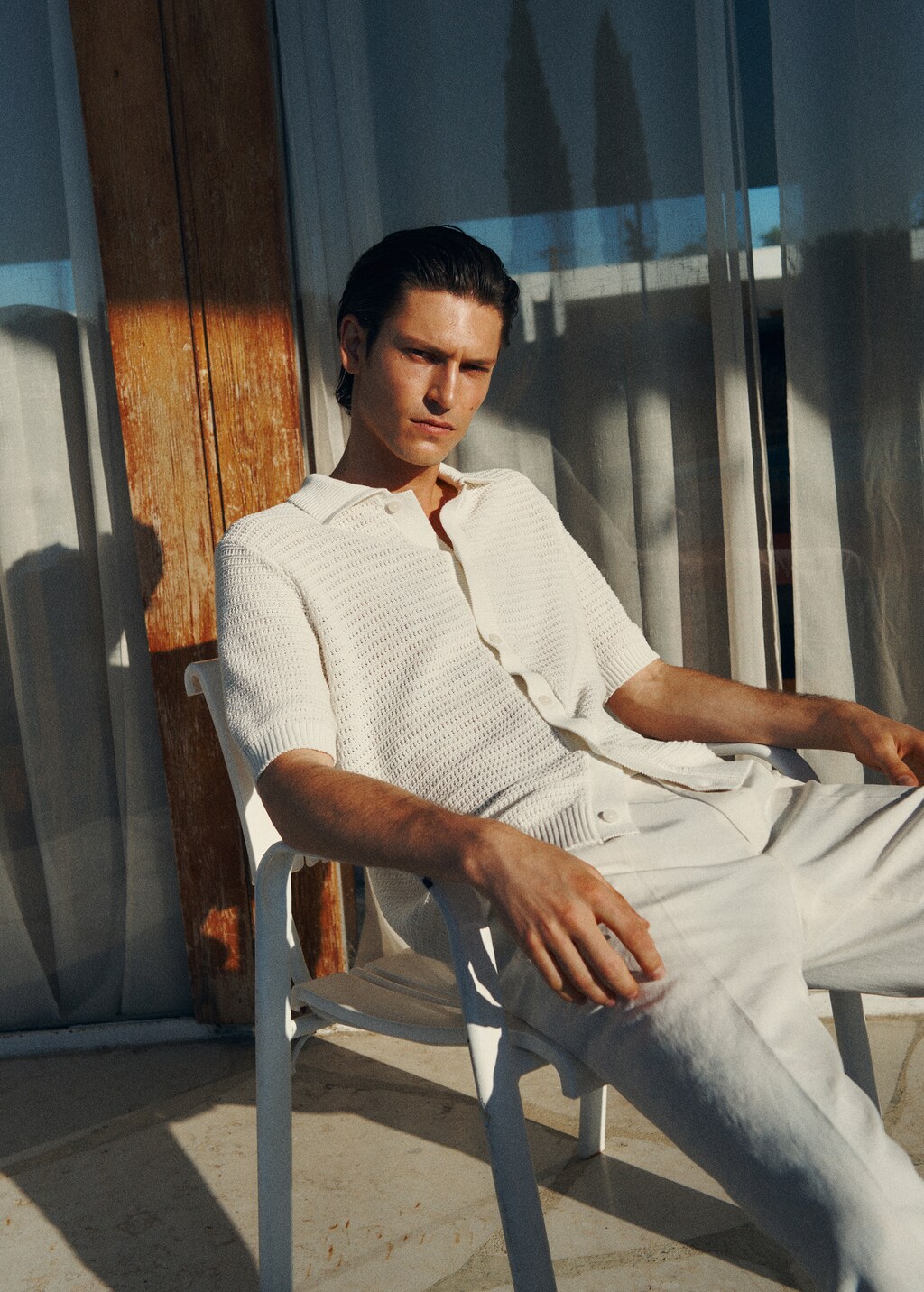 Cotton knit shirt - Men | MANGO Pakistan