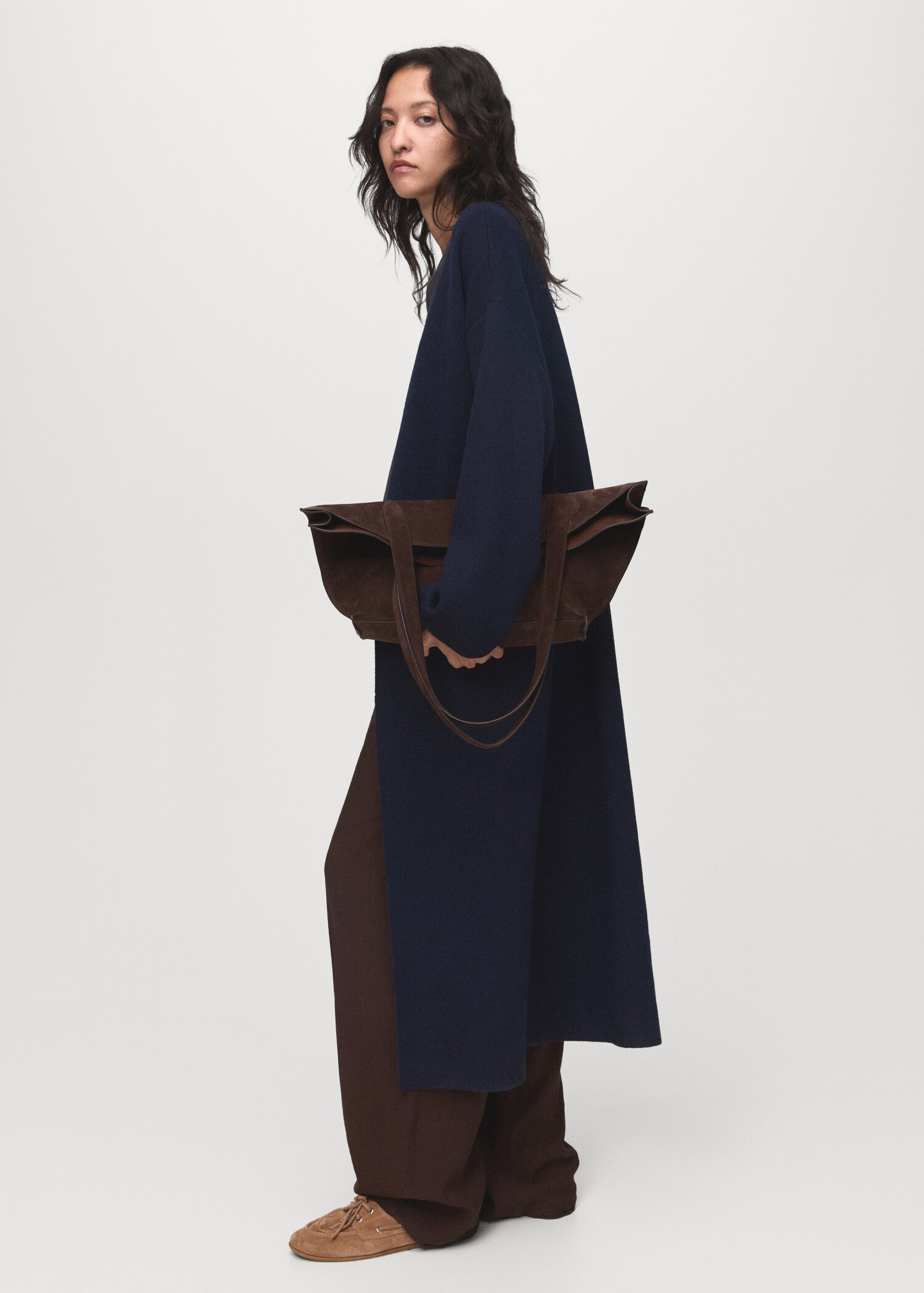 Knitted long coat - Women | MANGO USA