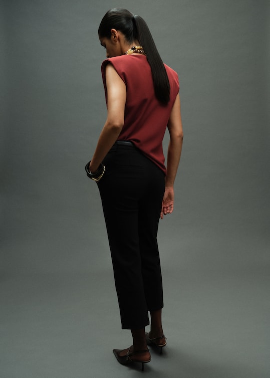 Ruched blouse with shoulder pads - Women | MANGO Bosnia and Herzegovina