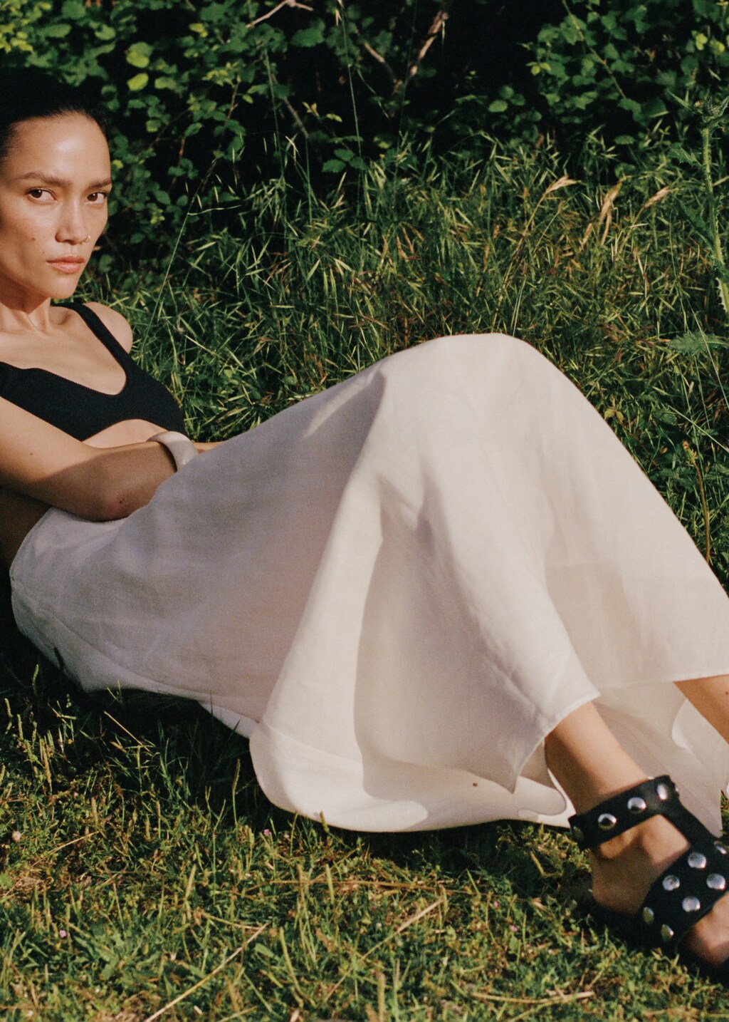 Studded leather sandals - Women | MANGO China