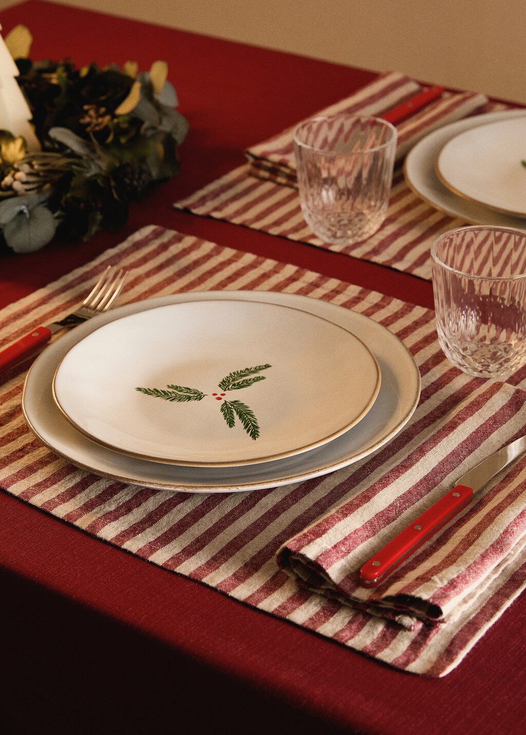 Set de table 100 % lin à rayures - Home | MANGO Belgique