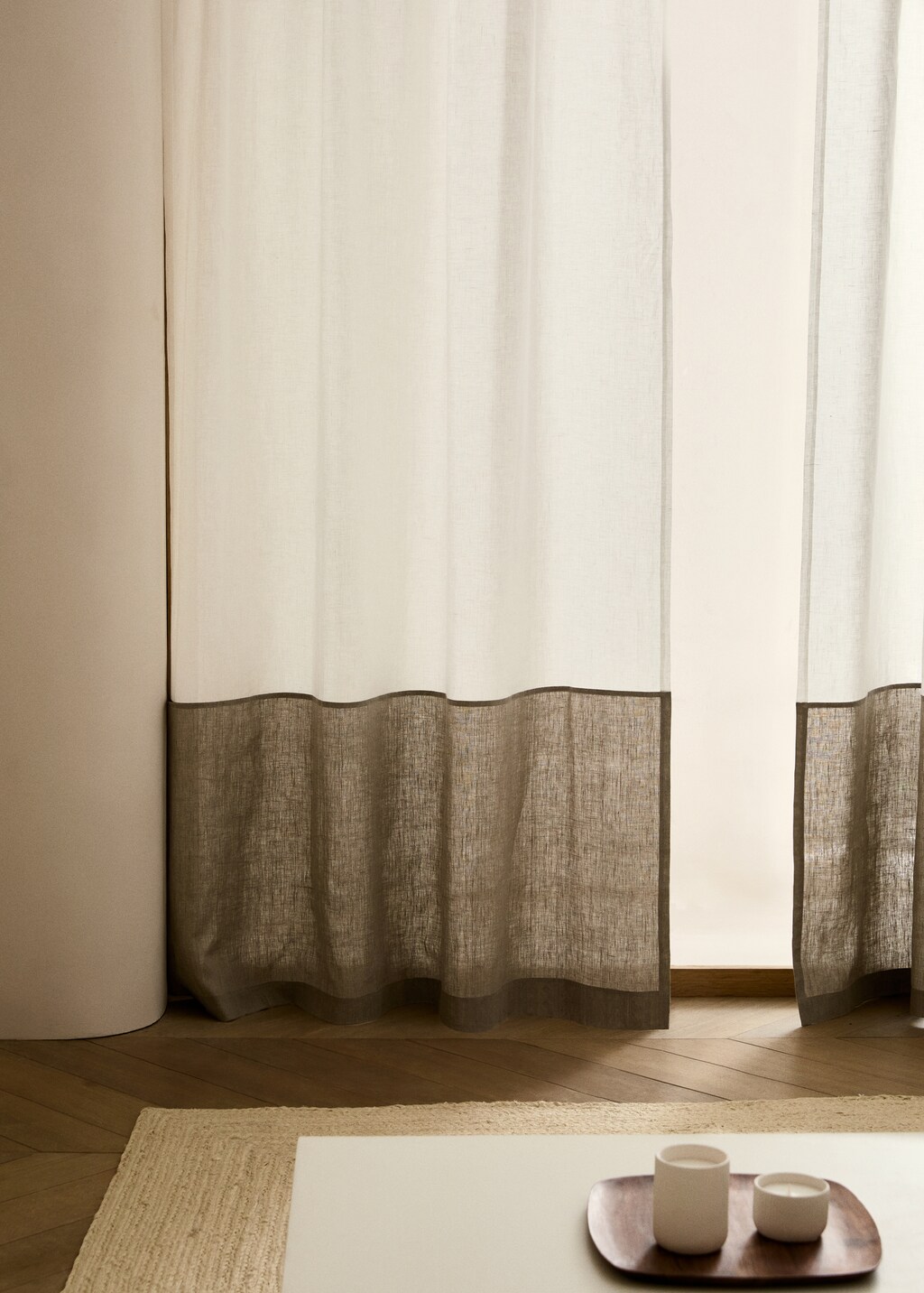 Reversible linen curtain medium opacity - Home | MANGO Greece