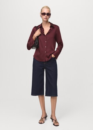 Satin finish flowy shirt - Women | MANGO Malaysia