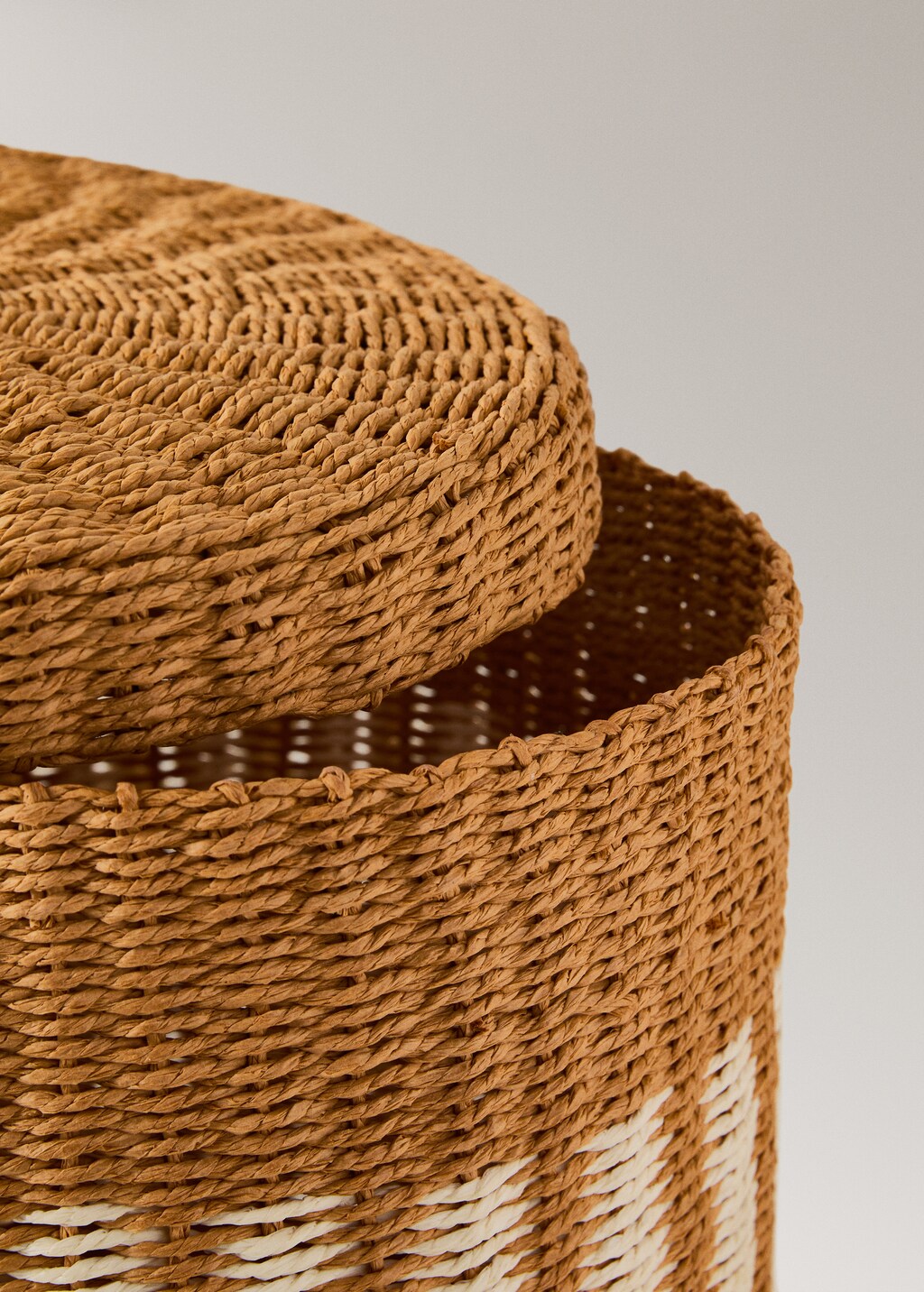 Small striped paper basket - Home | MANGO United Kingdom
