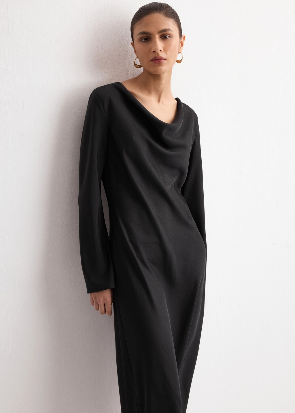 Draped neck dress - Women | MANGO United Arab Emirates