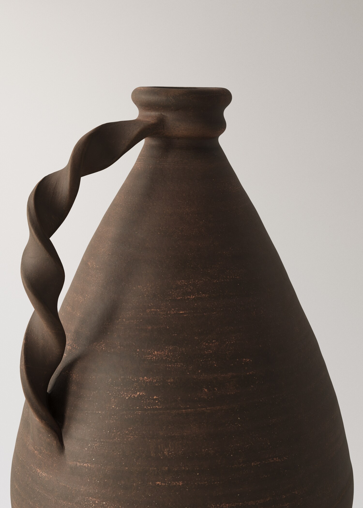 Terracotta vase with wavy handle - Home | MANGO Greece