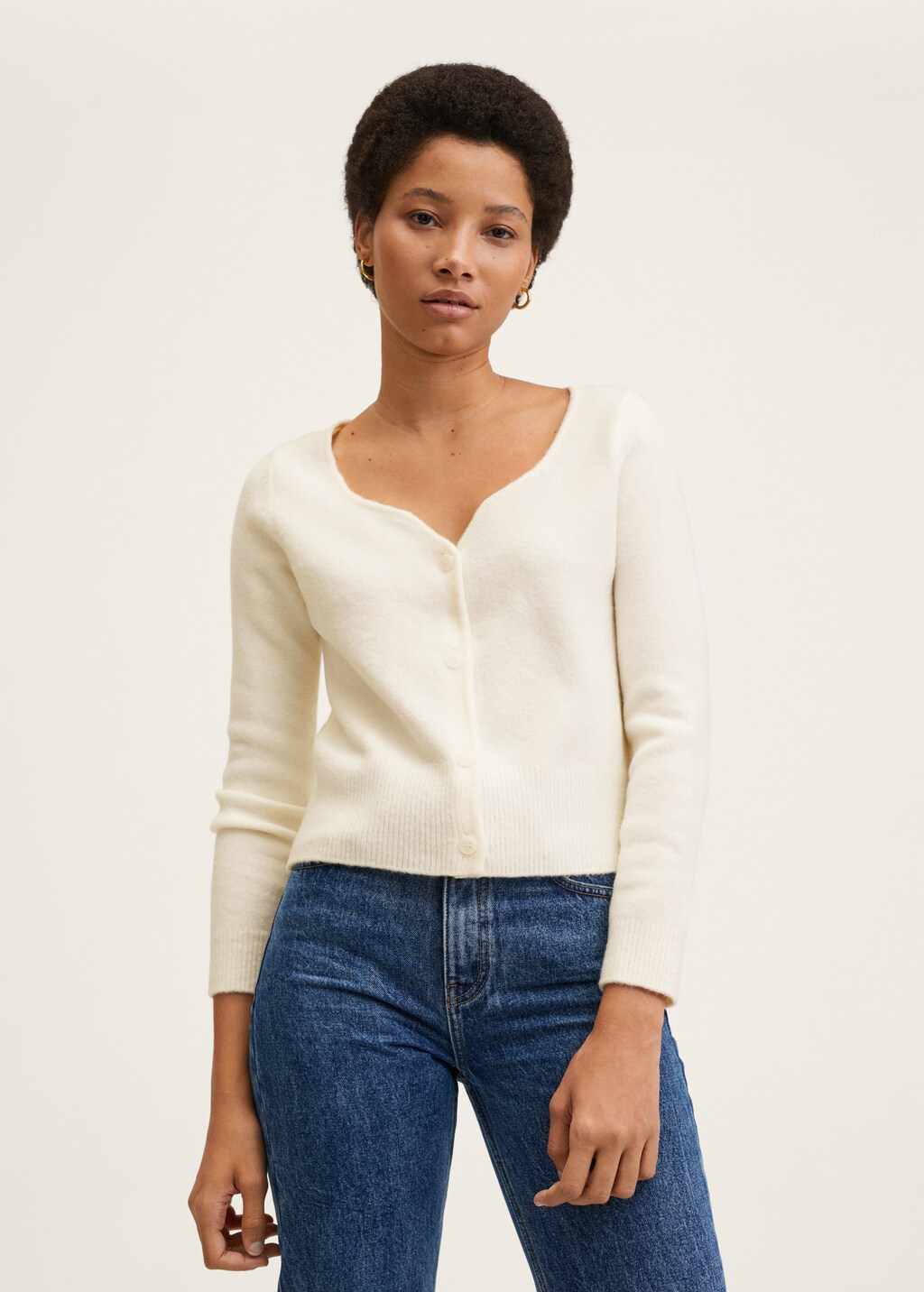 Textured knit cardigan - Women | MANGO Georgia