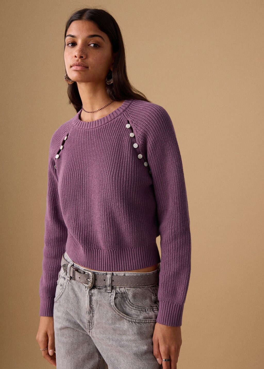 Buttons detail knit sweater - Teen | MNG Australia