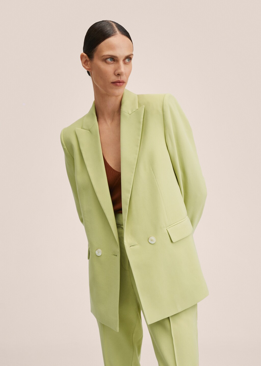 Double-breasted suit blazer - Women | MANGO Vietnam