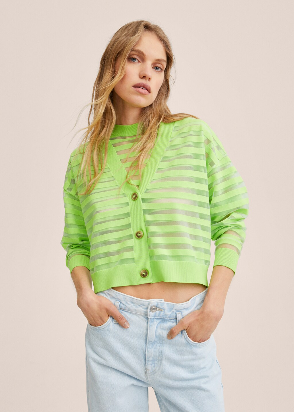 Stripped knit cardigan