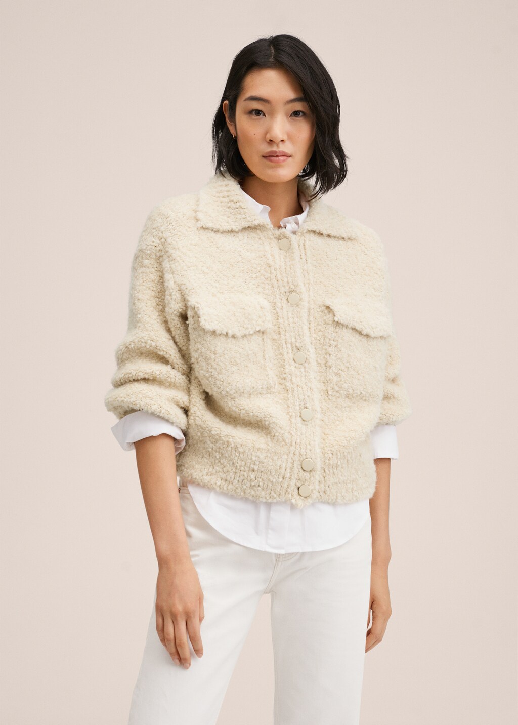 Oversized knitted cardigan - Women | MANGO Vietnam