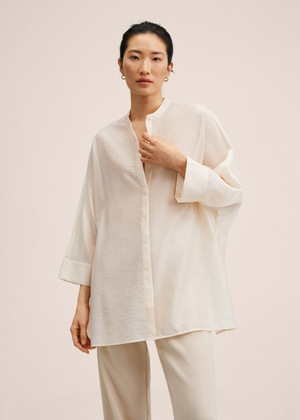 Oversized flowing blouse - Women | MANGO Gibraltar