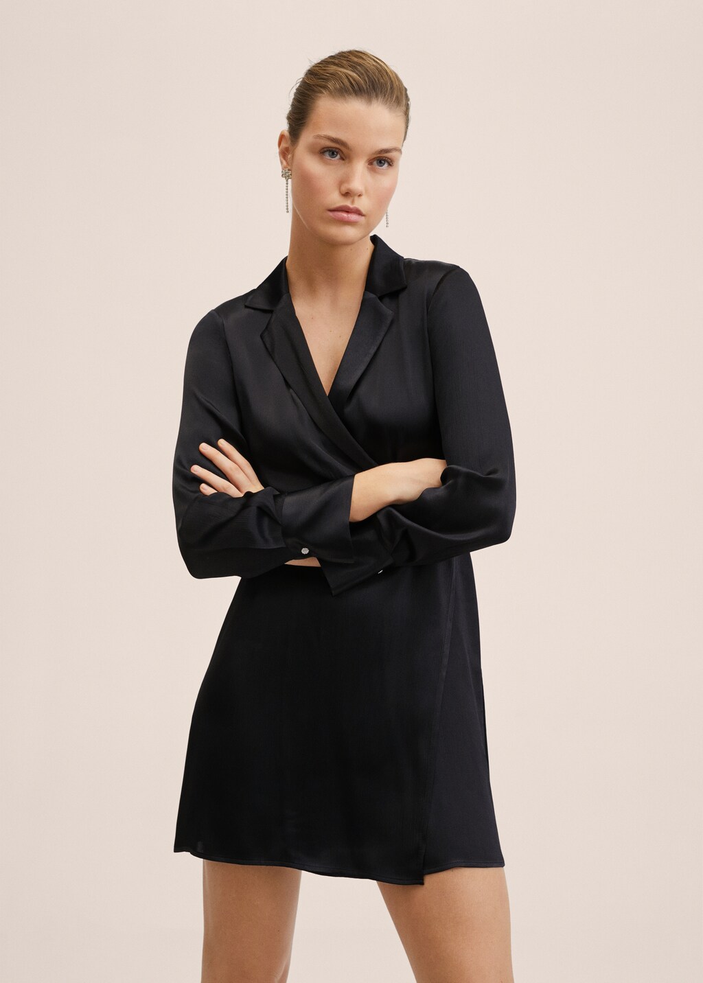 Wrapped satin dress - Women | MANGO Vietnam