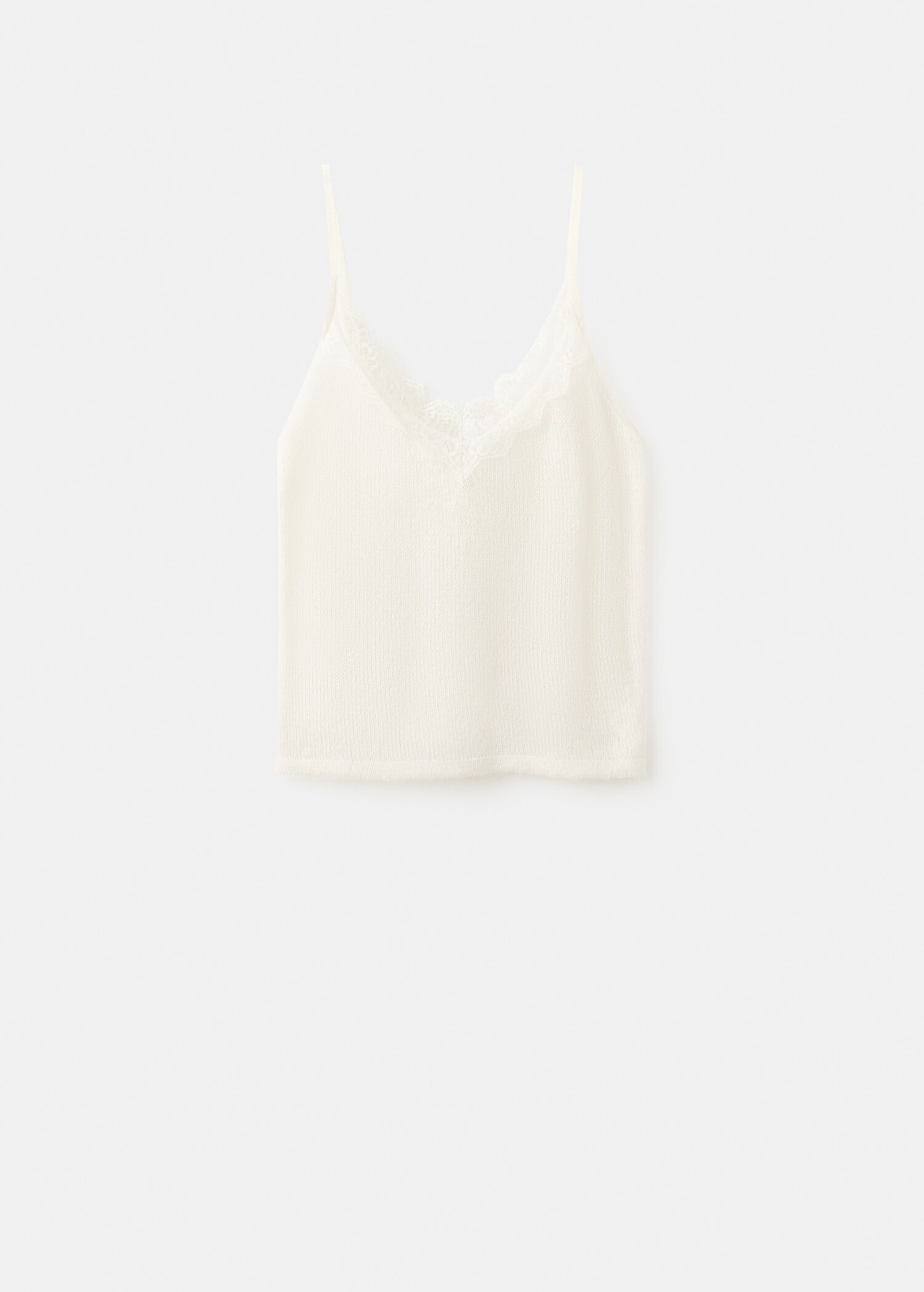 Top with lace neck - Women | MANGO Kenya
