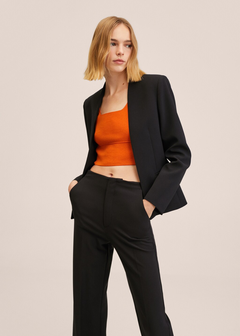 Structured blazer without lapels - Women | MANGO Vietnam