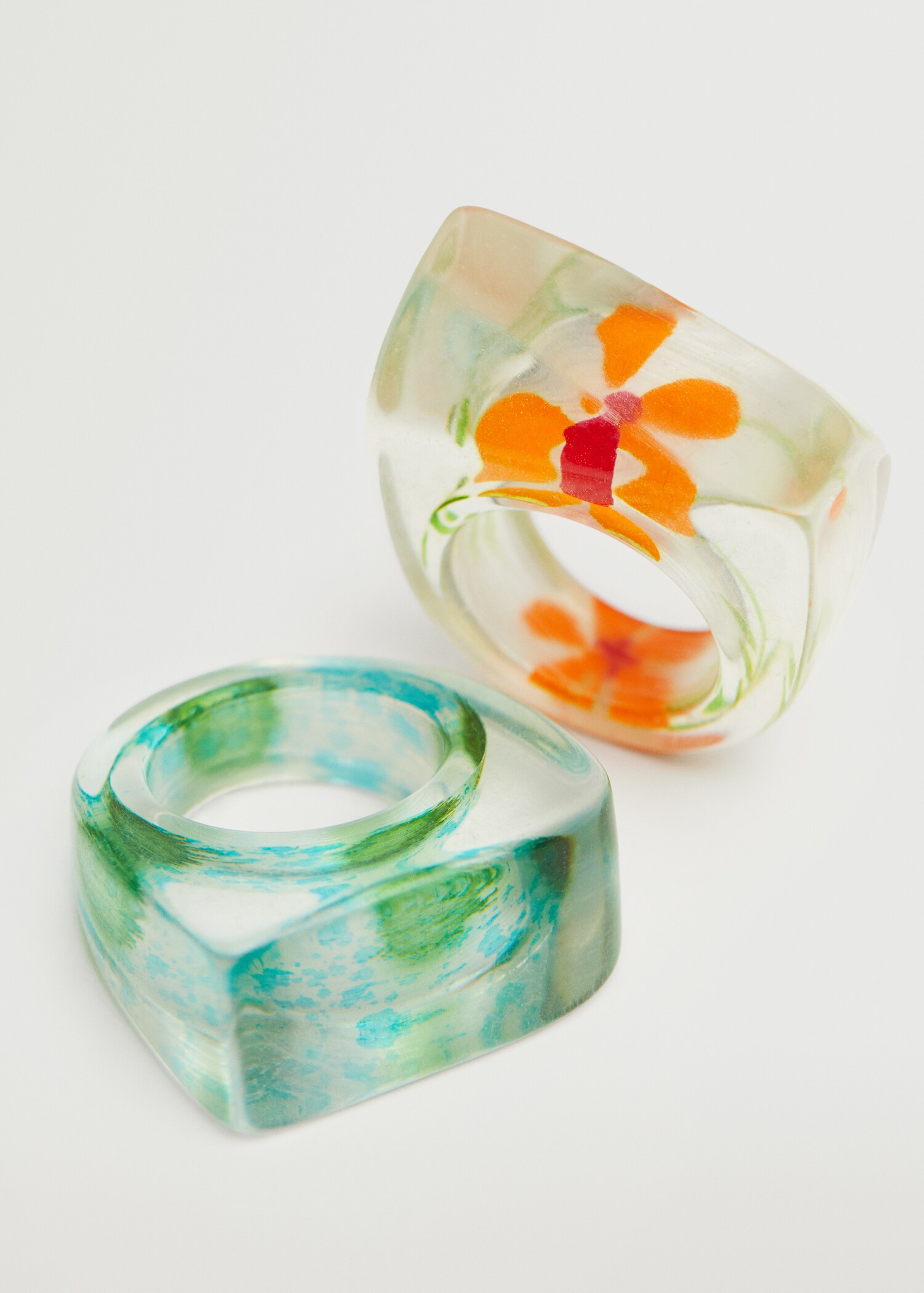 2-pack resin rings - Women | MANGO Vietnam