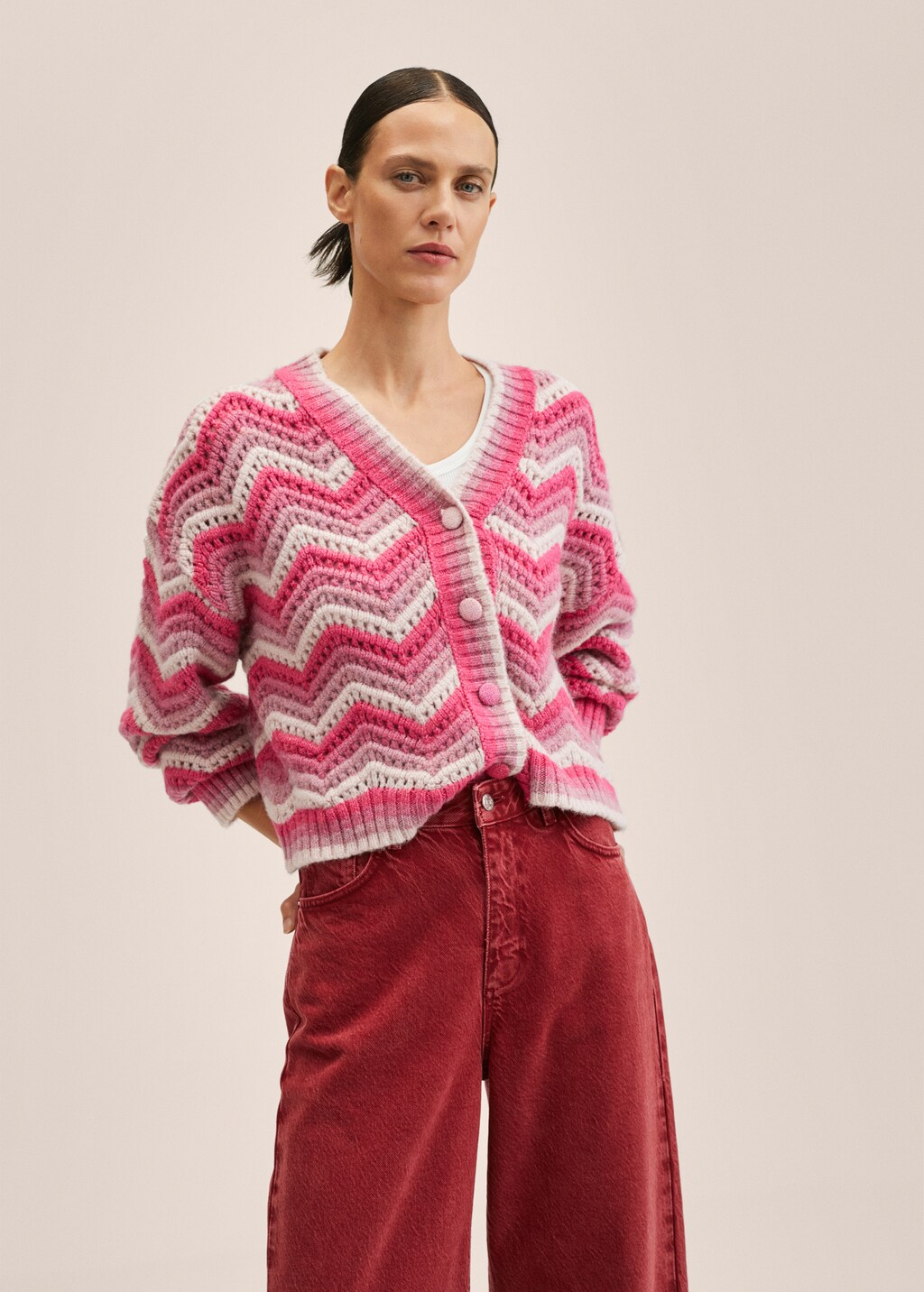 Multicolour knit cardigan - Women | MANGO Pakistan