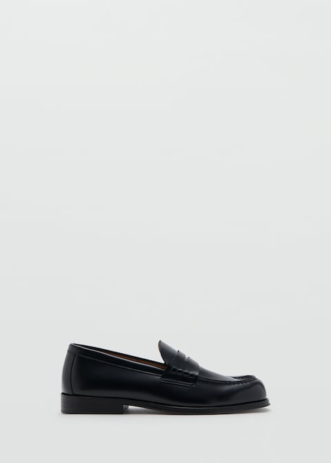 Leather penny loafers - Men | MANGO Philippines
