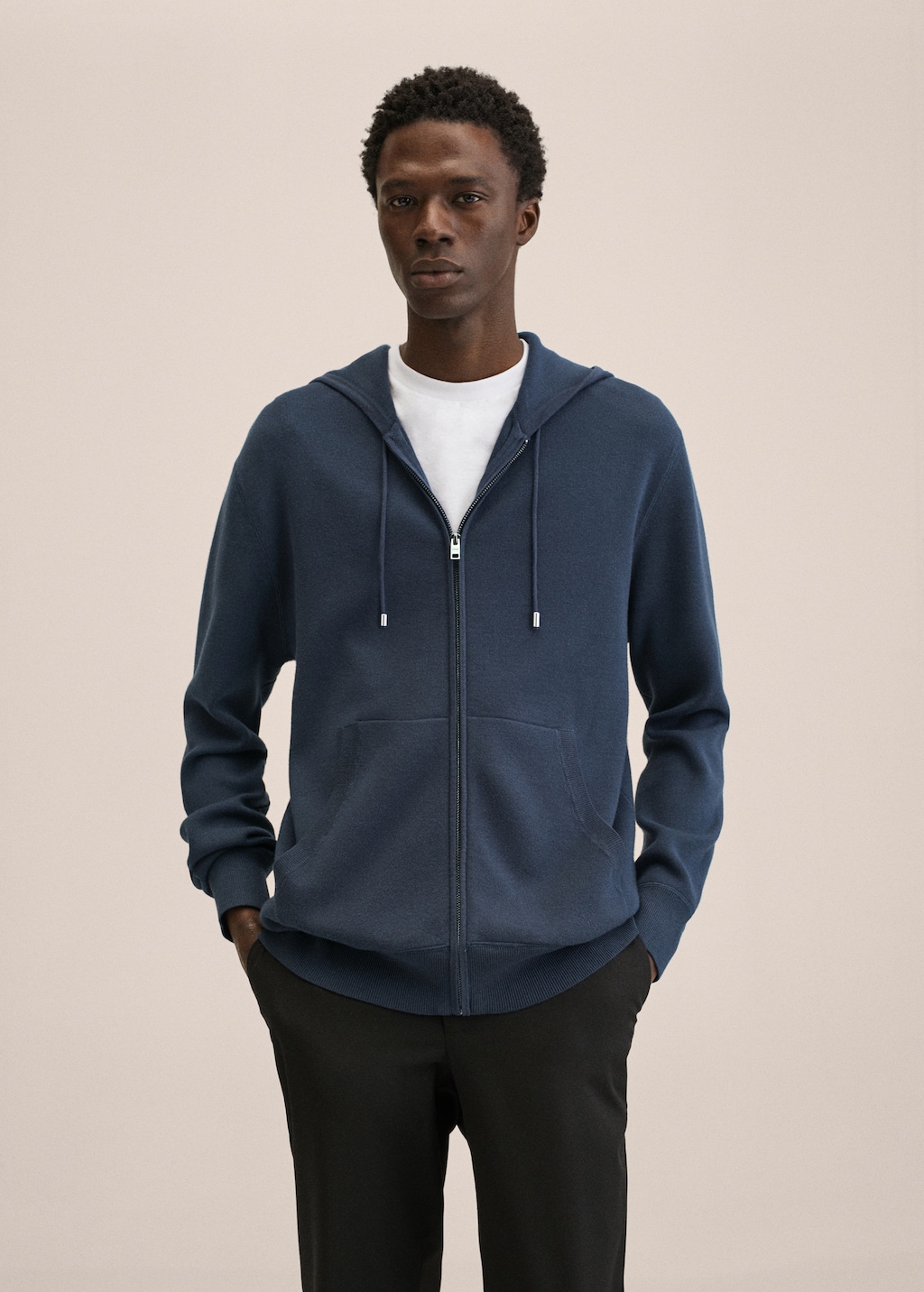 Textured knit hooded sweatshirt - Men | MANGO Iran