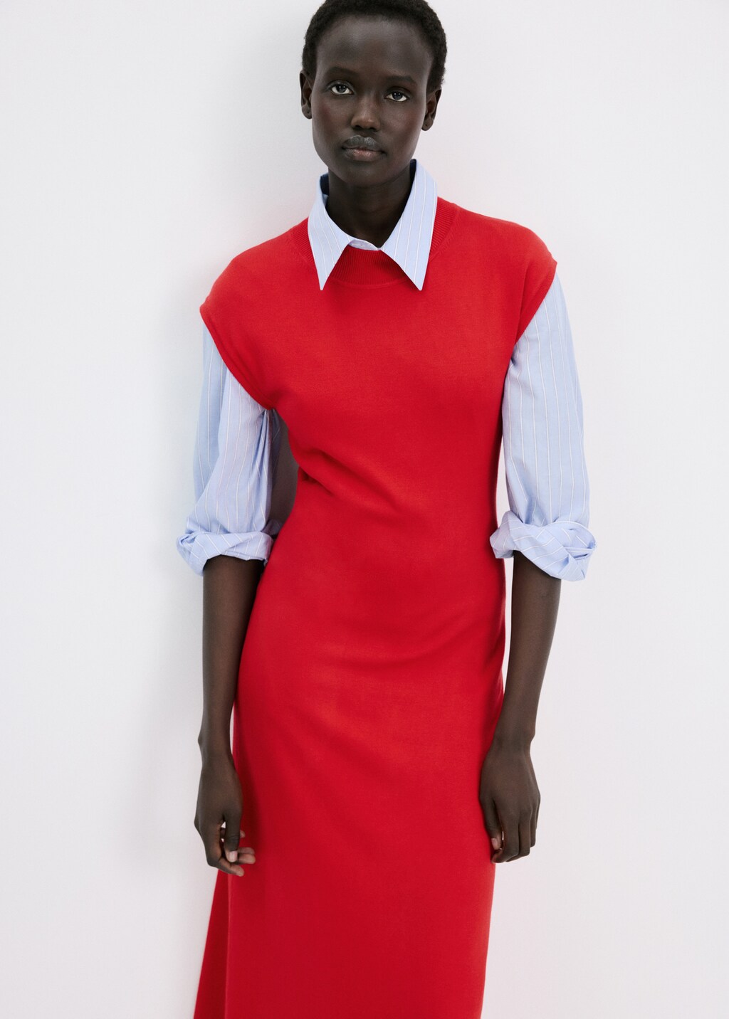 Robe maille col montant | MANGO France (La Réunion)