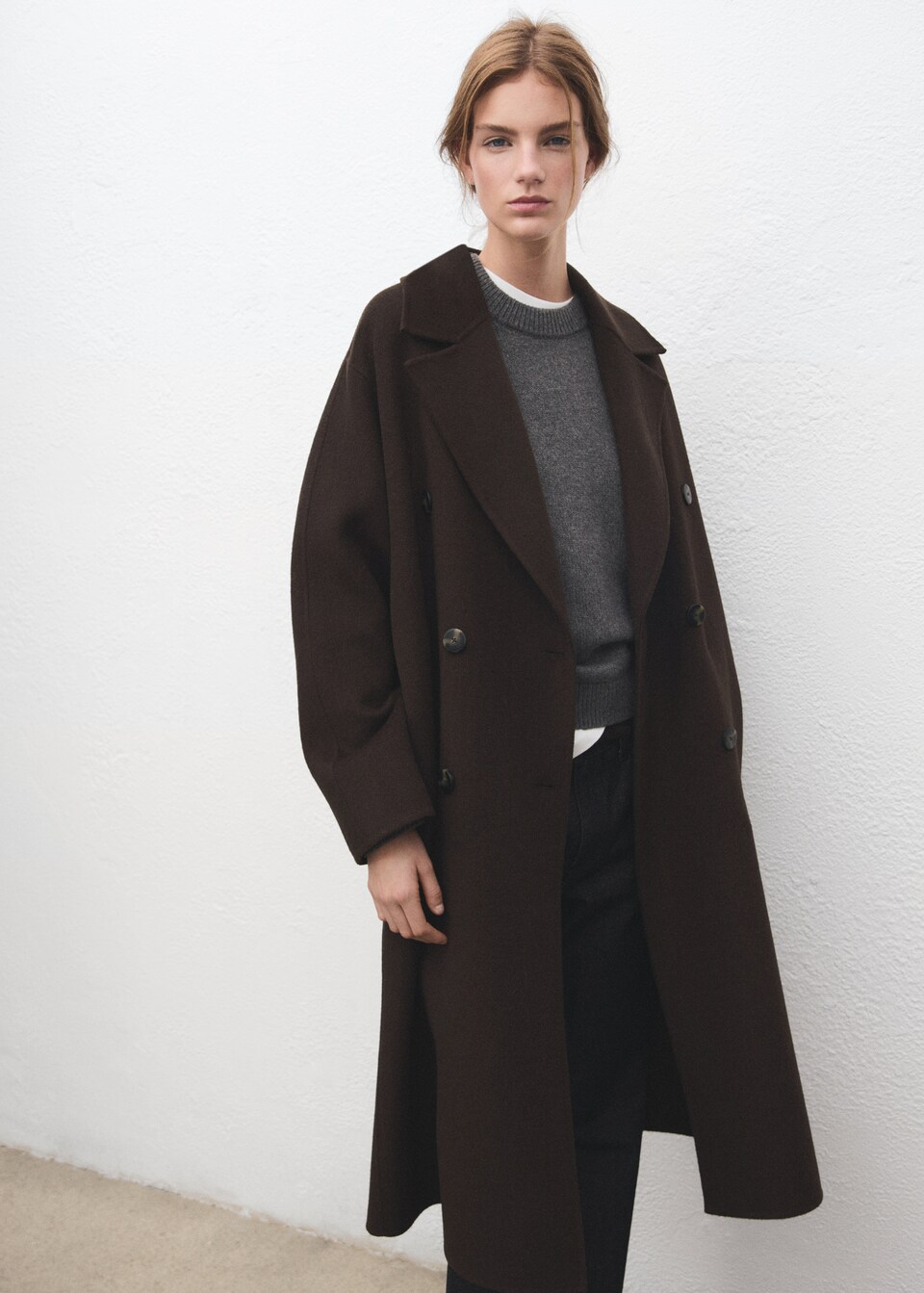 Handmade oversized wool coat - Women | MANGO USA