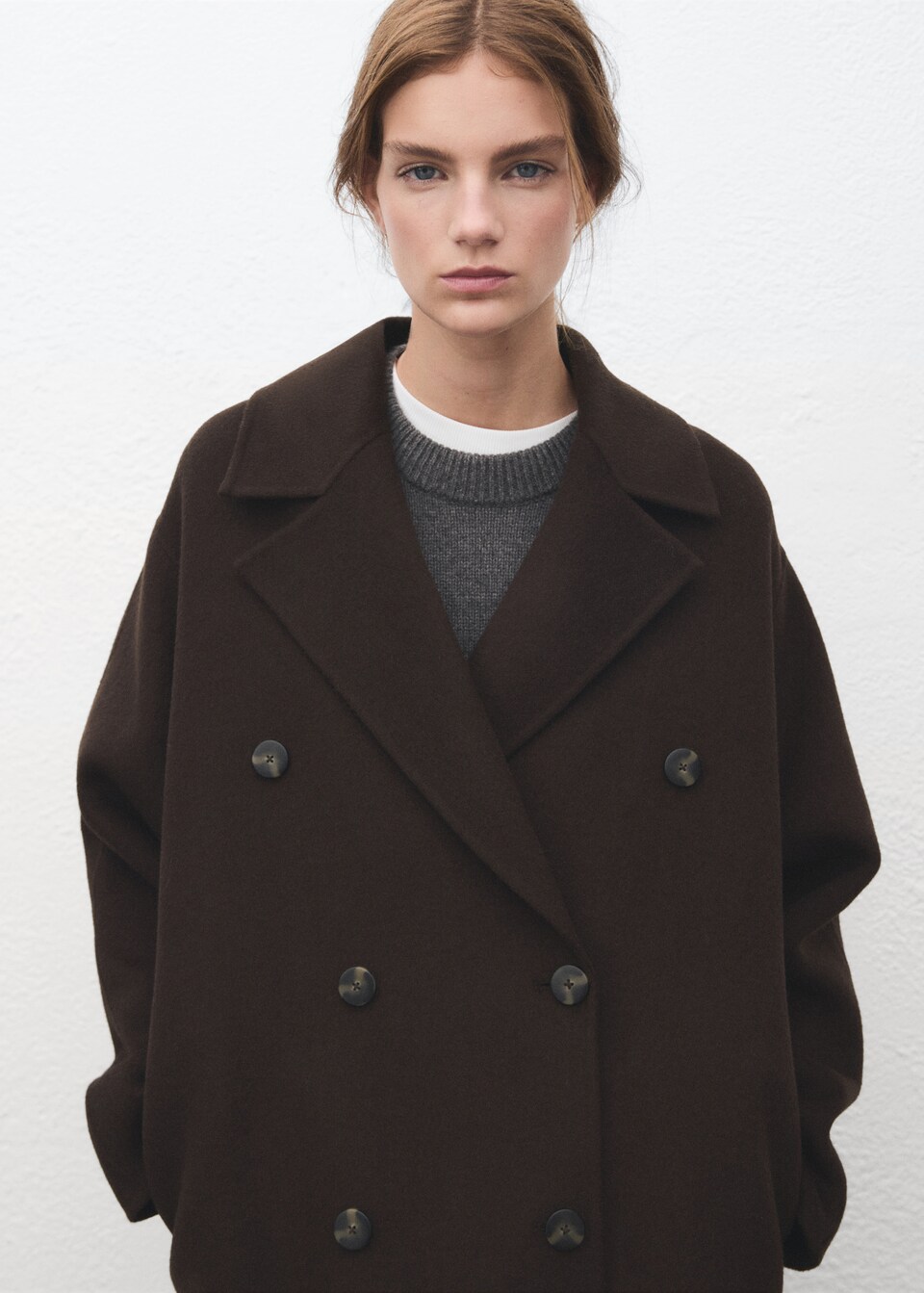 Handmade oversized wool coat - Women | MANGO USA