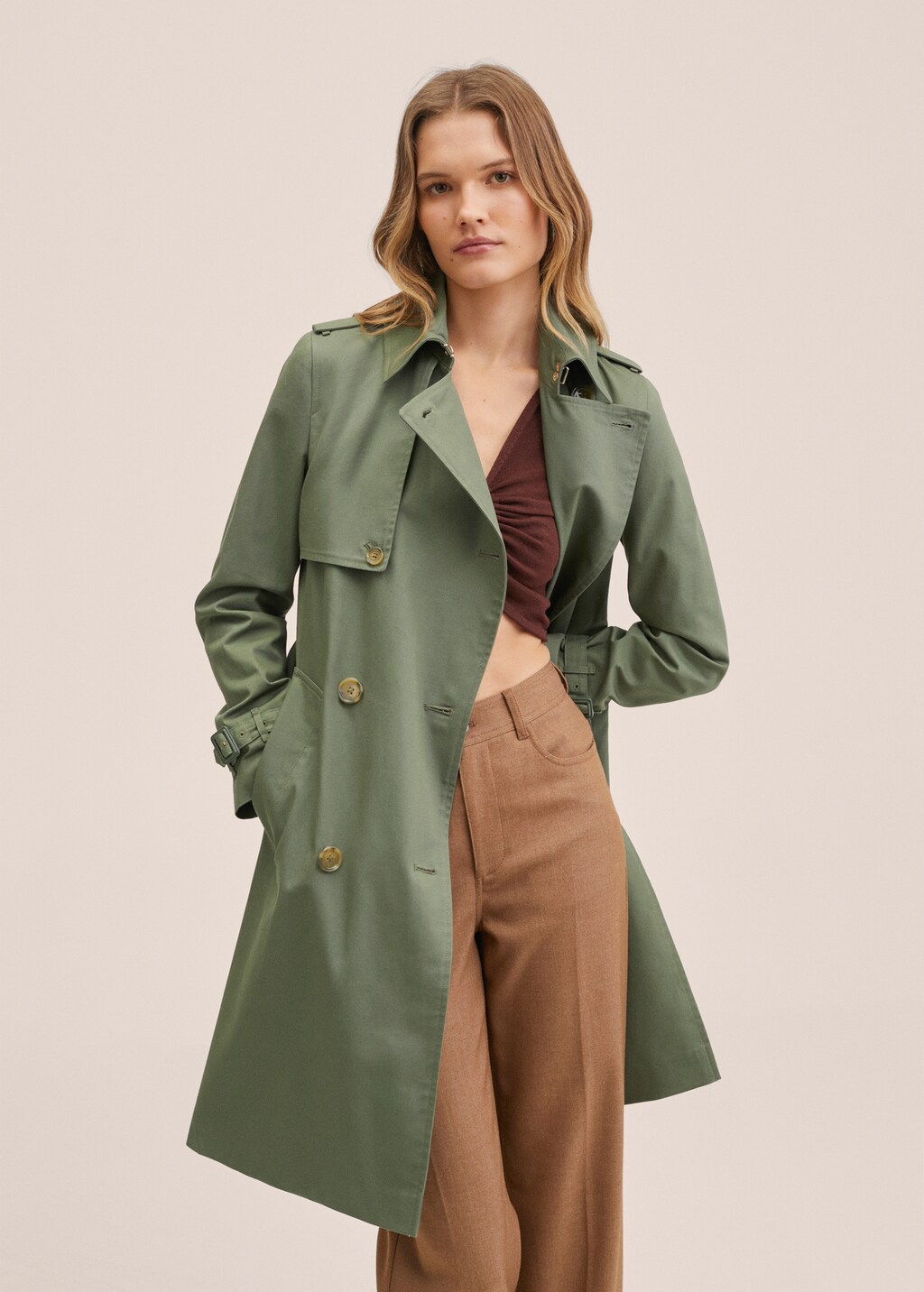 Cotton classic trench coat - Woman | MANGO Moldova