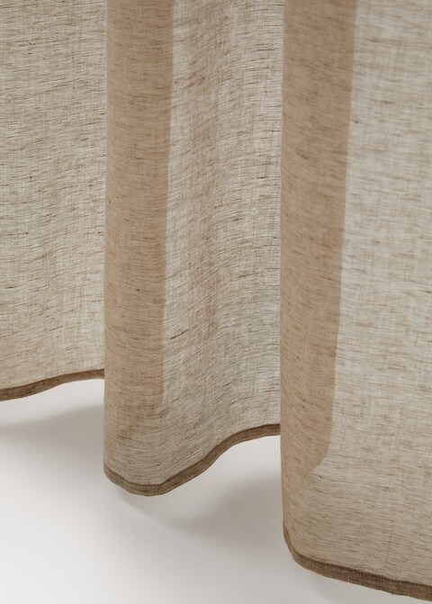 100% linen curtain with lateral stripe - Home | MANGO United Kingdom