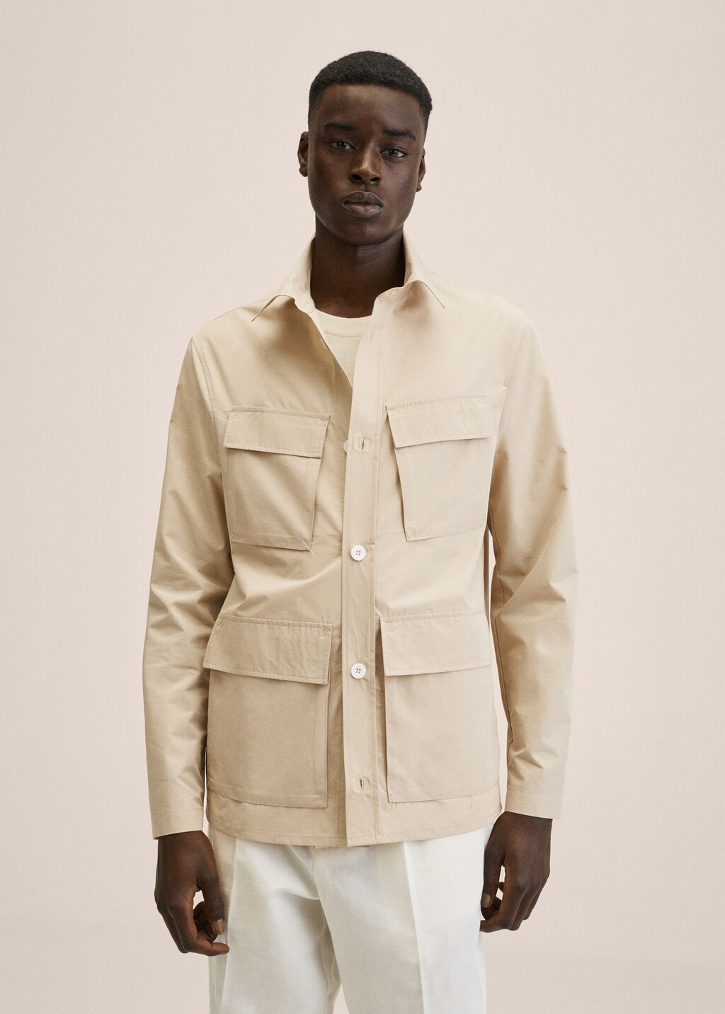 Cotton safari-style jacket - Men | MANGO Iran