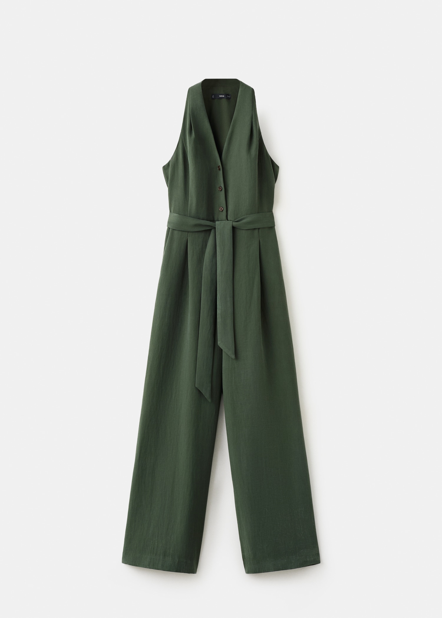 Halter-neck jumpsuit with belt - Women | MANGO Kenya