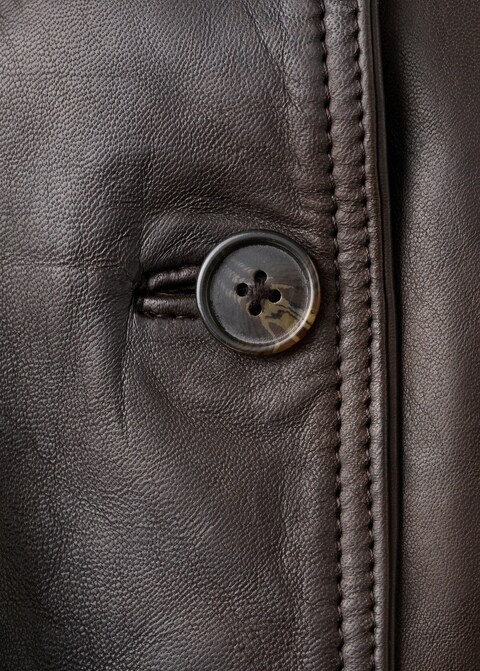 High-neck leather biker jacket - Women | MANGO Uganda
