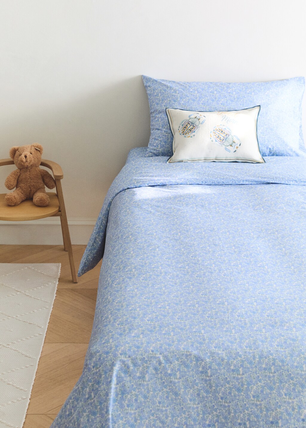 Dynetrekk i percale for barn med blomster, seng 135/140 cm - Home ...
