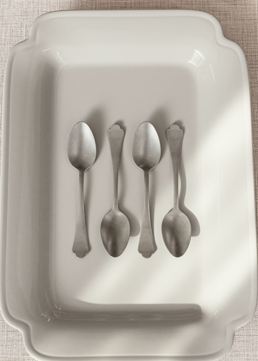 Set of 4 matte stainless steel dessert spoons - Home | MANGO Netherlands