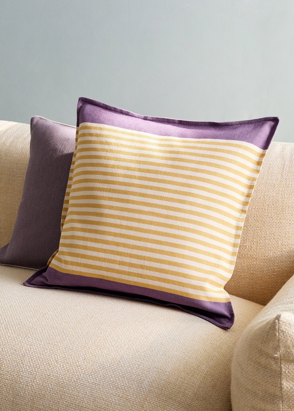 Cotton striped cushion cover 50x50cm - Home | MANGO United Kingdom